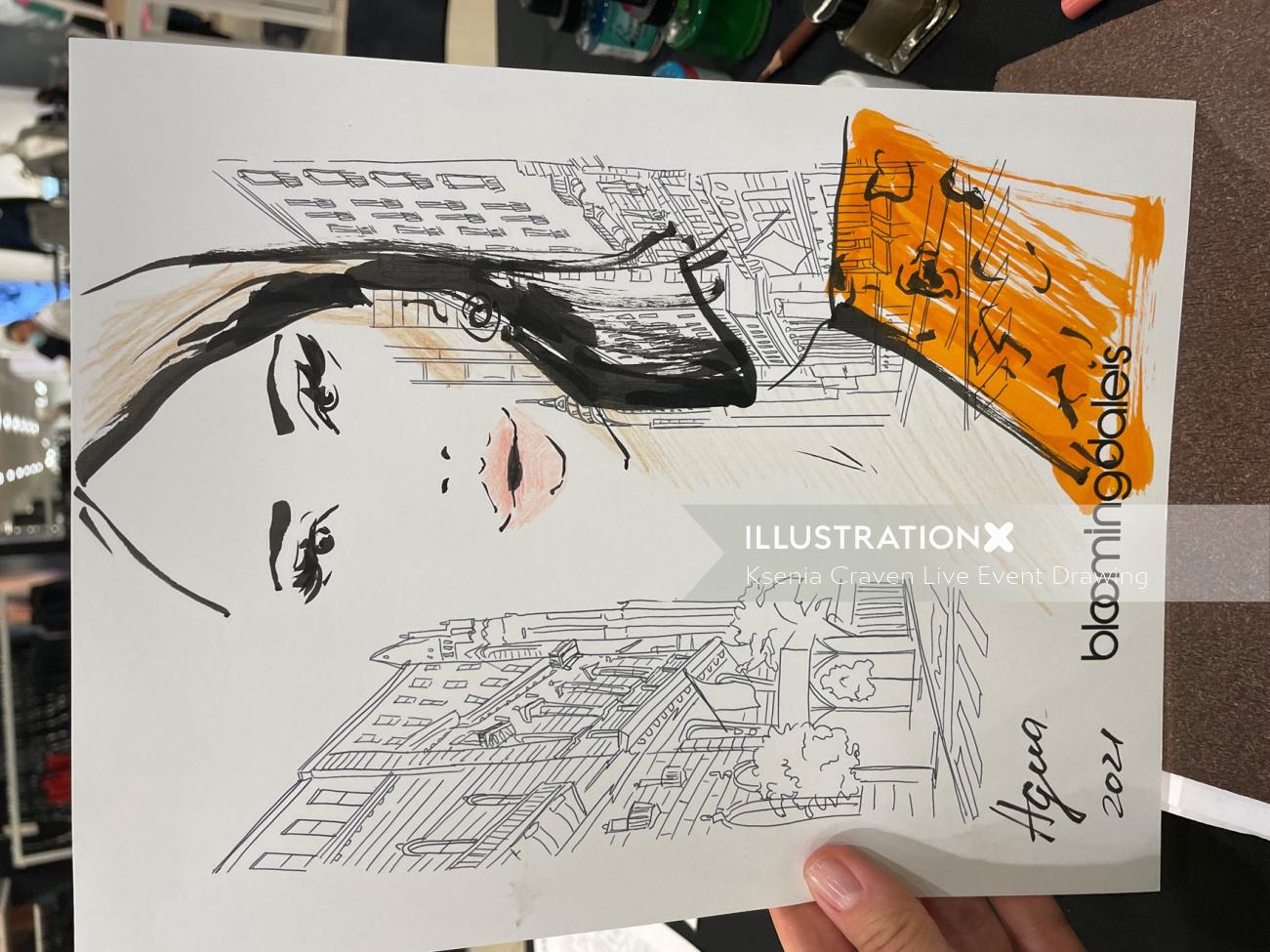 IllustrationX - Ksenia Craven Live Event Drawing portfolio