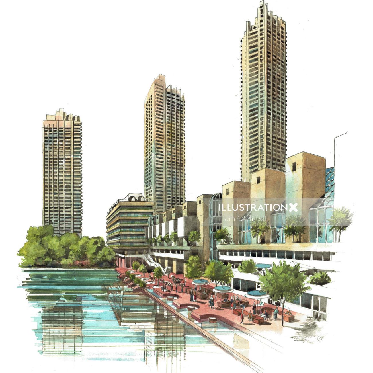 Liam O'Farrell - Architecture Artist, Ink & Watercolour Illustrator, UK