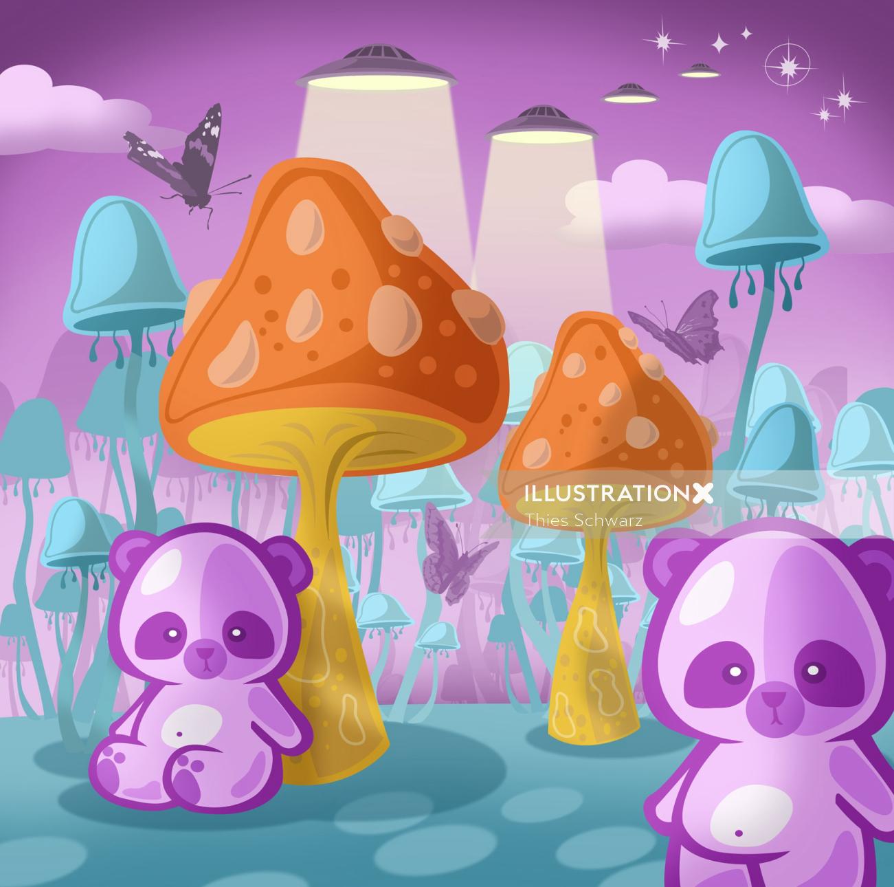 Nature And Character Design Illustration By Thies Schwarz