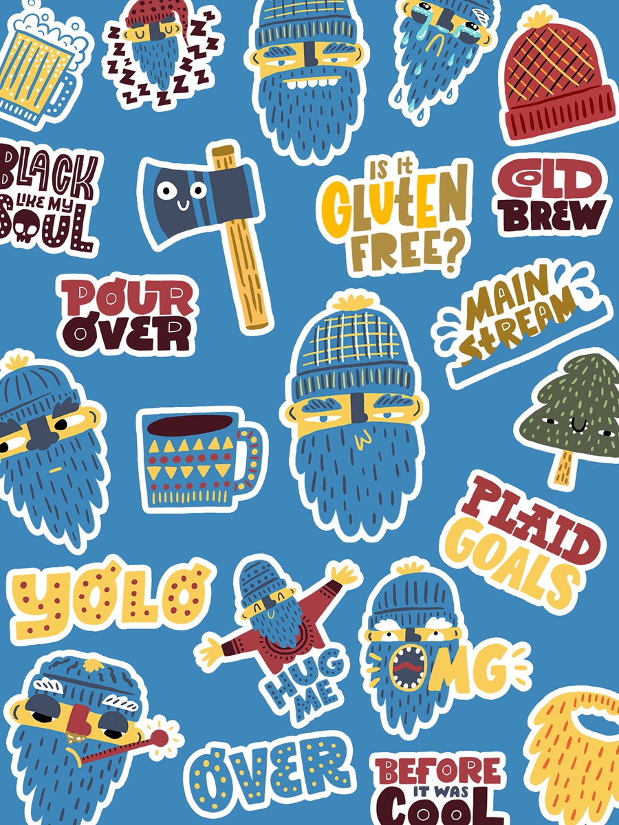 Colourful iMessage stickers